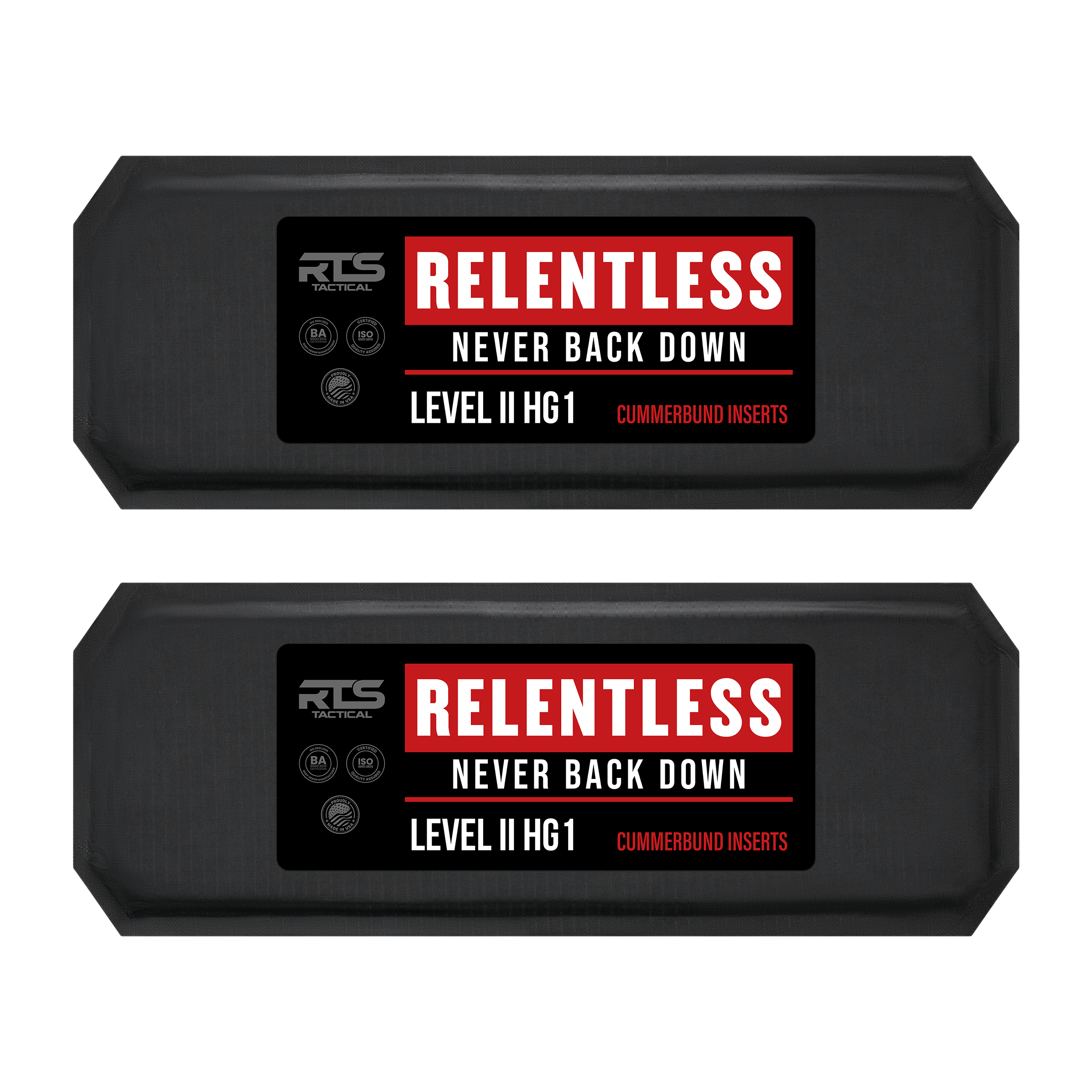 Relentless Soft Armor NIJ 0101.06 Level II (HG1) Cummerbund Inserts ...